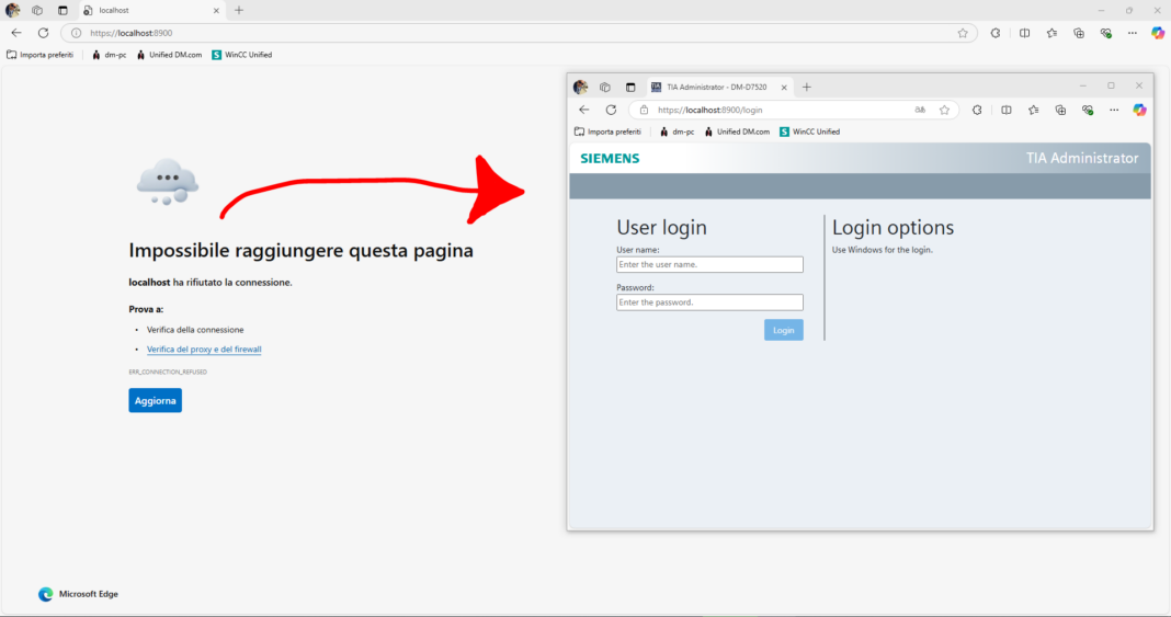 Risolvere l'errore "Pagina Non Disponibile" sul browser di Tia Administrator V3 per aggiornare ...