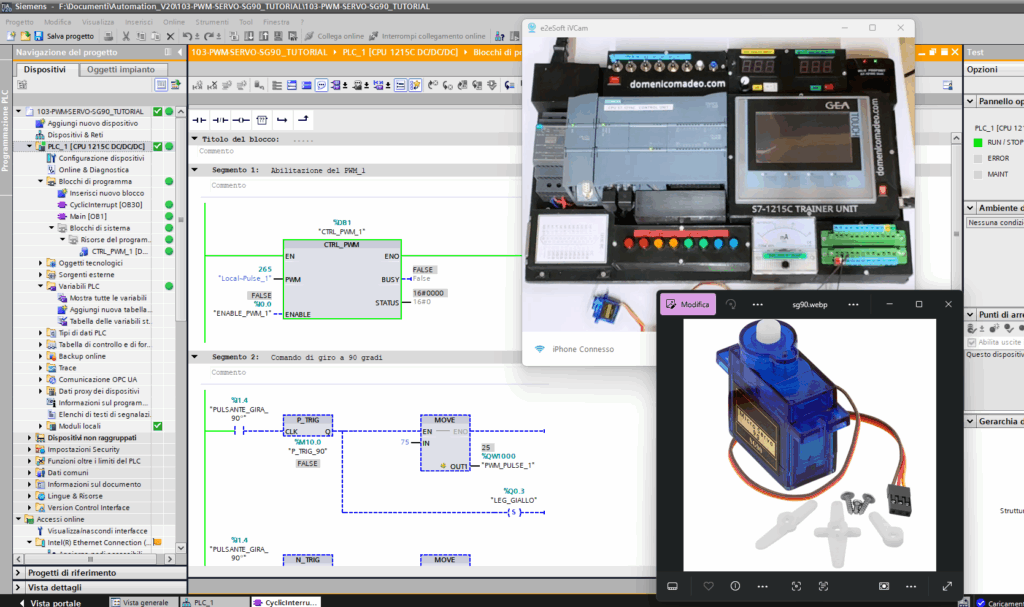 TUTORIAL - Come comandare un servo SG90 Arduino con le uscite PWM di un PLC Siemens S7-1200 in ...
