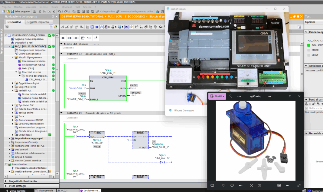 TUTORIAL - Come comandare un servo SG90 Arduino con le uscite PWM di un PLC Siemens S7-1200 in ...