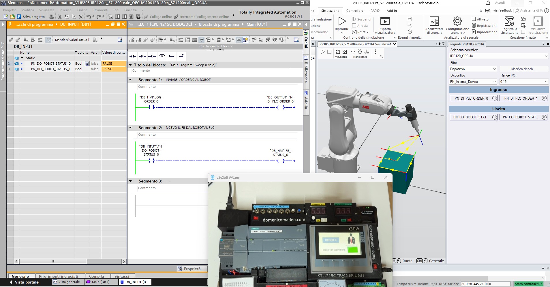 DEMO - Virtual Commissioning con ABB RobotStudio comandato da PLC S7 ...